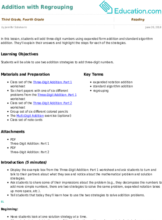Download Addition With Regrouping - Motivational Activity For ...