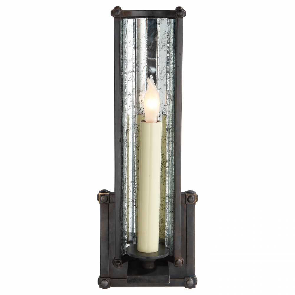 Download Kate Small Wall Sconce In Aged Iron With Antique - Full Size ...