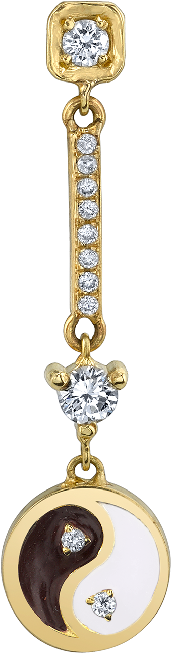 Download Diamond Yin Yang Drops - Diamond Yin Yang Drops 14k Yellow ...