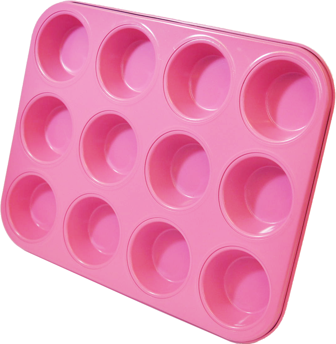 Download Pink Metal 12 Cup Muffin Pan - Muffin Tin - Full Size PNG ...