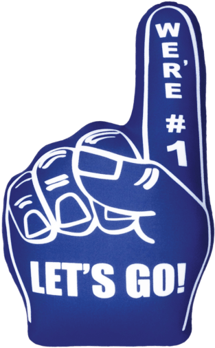 Download Blue Foam Finger Microbead Pillow - Foam Finger - Full Size ...