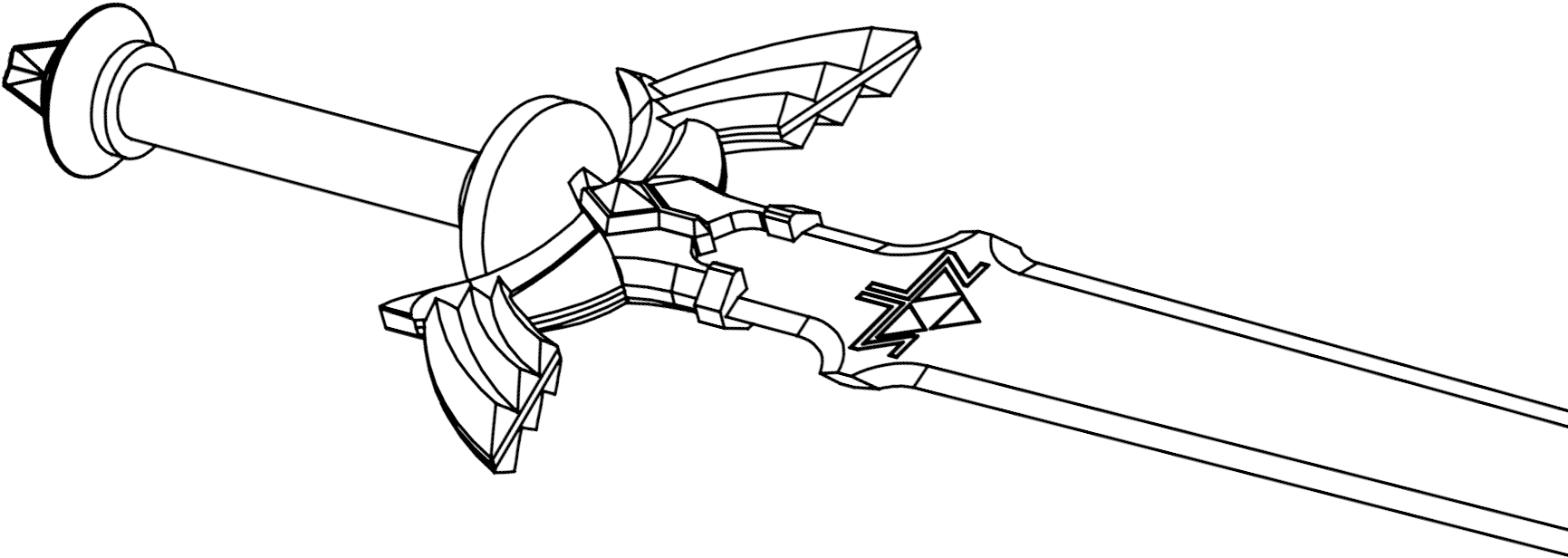 Download Model - Easy Zelda Sword Drawing - Full Size PNG Image - PNGkit