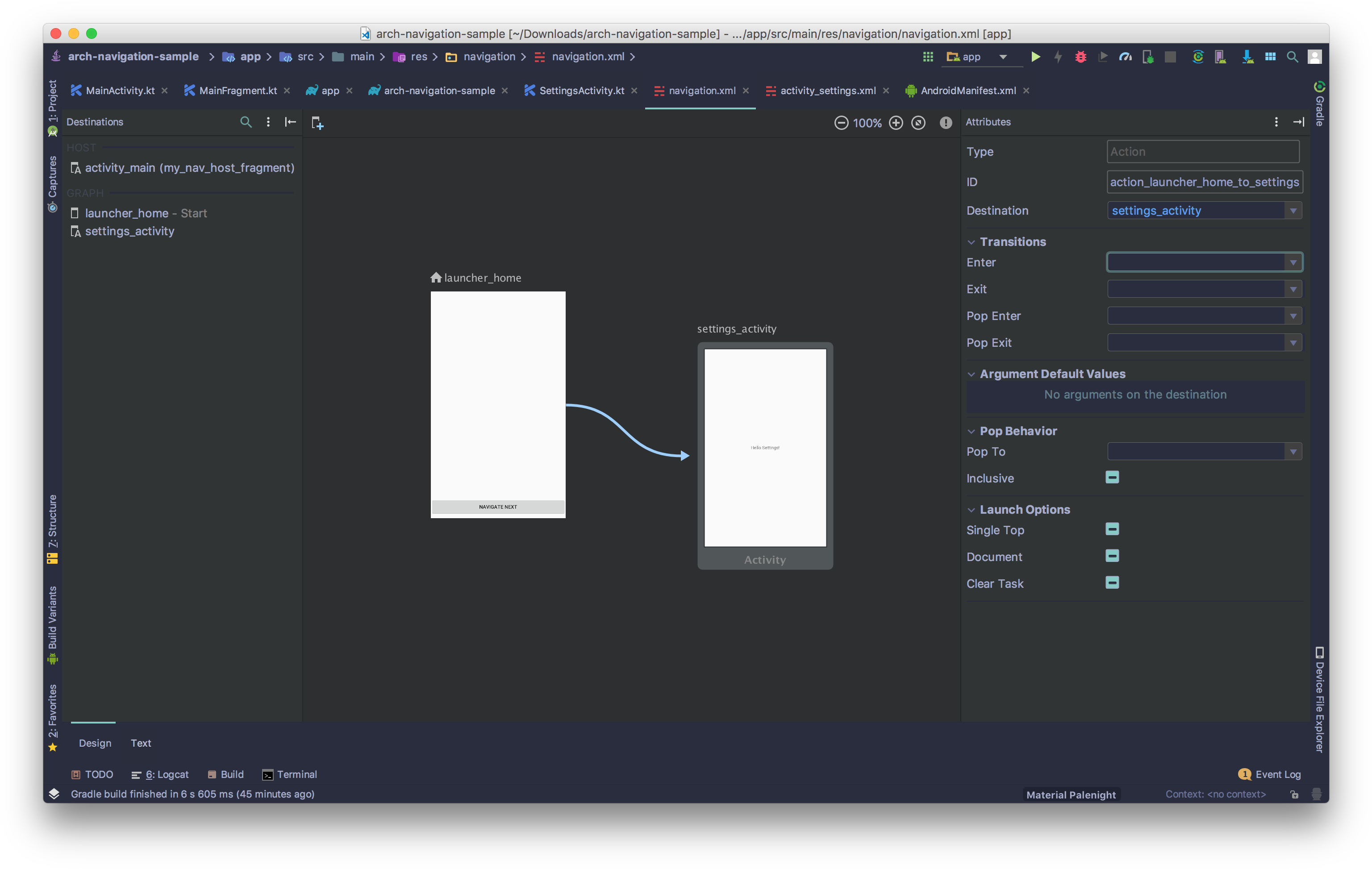 Download By Selecting The Action In The Navigation Editor View ...