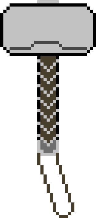 Download Pixel Thor Hammer - Pixel Art Thor Hammer - Full Size PNG ...