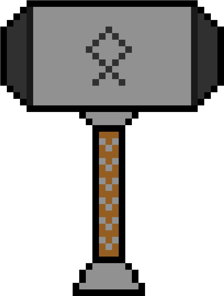 Download Thor's Hammer - Mjolnir - Exit Button Pixel Art - Full Size ...
