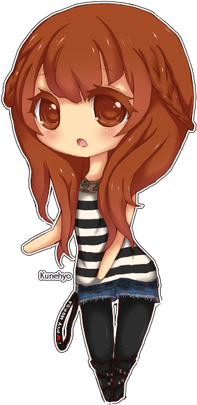Download Orange Hair Chibi Girl - Full Size PNG Image - PNGkit