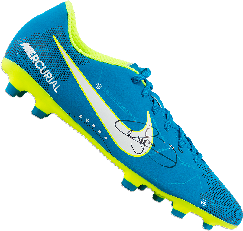 Download Neymar Jr Signed Blue Nike Mercurial Njr Boot - Neymar Jr ...