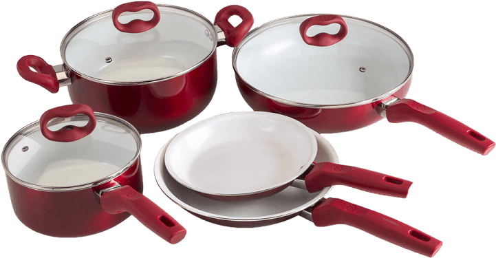 Download Red And White Pot And Pan Cookware Set - Ecolution Bliss ...