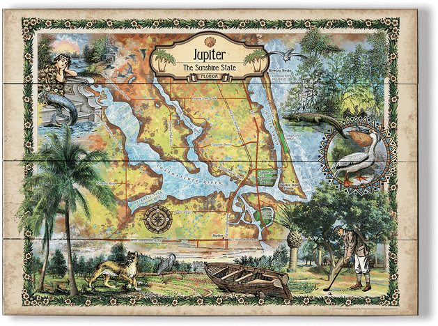 Download Historic Jupiter Island Florida Vintage Map - Map Of Jupiter ...