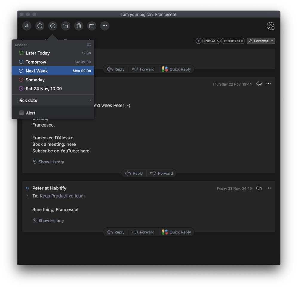 Download Snoozed Email Spark Mail - Email - Full Size PNG Image - PNGkit
