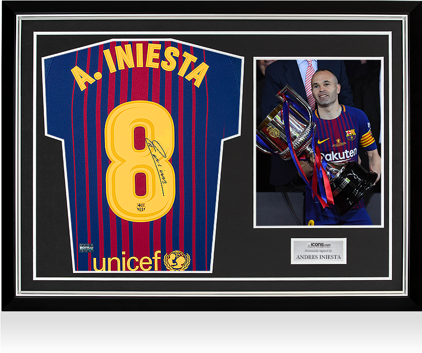 Download Andres Iniesta Back Signed Fc Barcelona 2017-18 Home - Picture ...