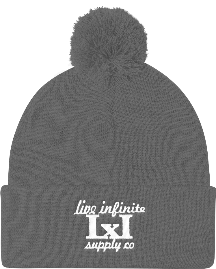 Download Live Infinite Supply Co Og Logo Pom Black Beanie - Full Size ...
