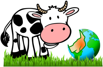 Download Baka Taurine Cattle Cartoon Poster - Grass Eating Cow Png ...