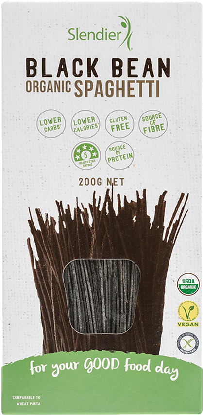 Download Black Bean Organic Spaghetti - Slendier - Full Size PNG Image ...