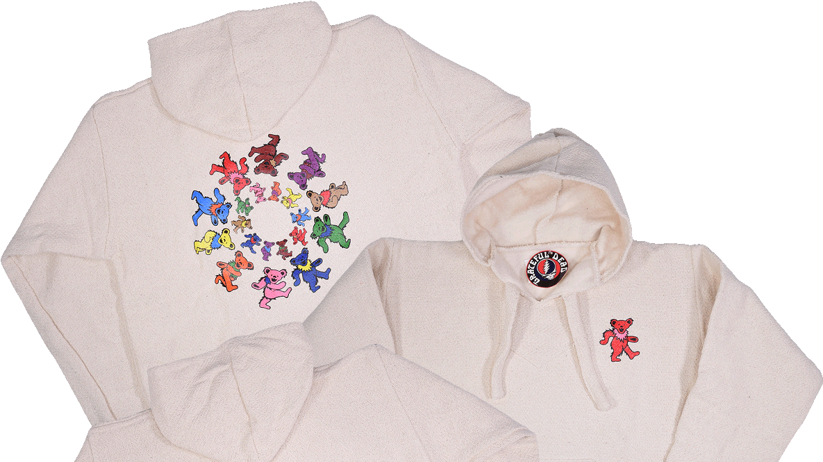 Download Grateful Dead Dancin' Bear Syf Natural Baja Hoodies - Grateful ...
