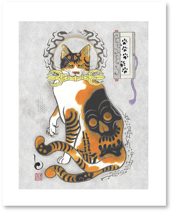 Download Nekomatta Skull Cat Print - Monmon Cats - Full Size PNG Image ...