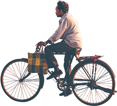 Download Transparent Person Riding Bike Png - Indian Man Riding Bicycle ...