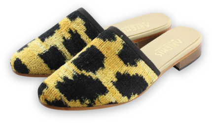 Download Side Angle Photo Of Custom Velvet Leopard Print Slides - Slide ...