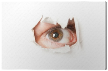 Download Eye Looking Through A Hole In A Paper Canvas Print - Still ...