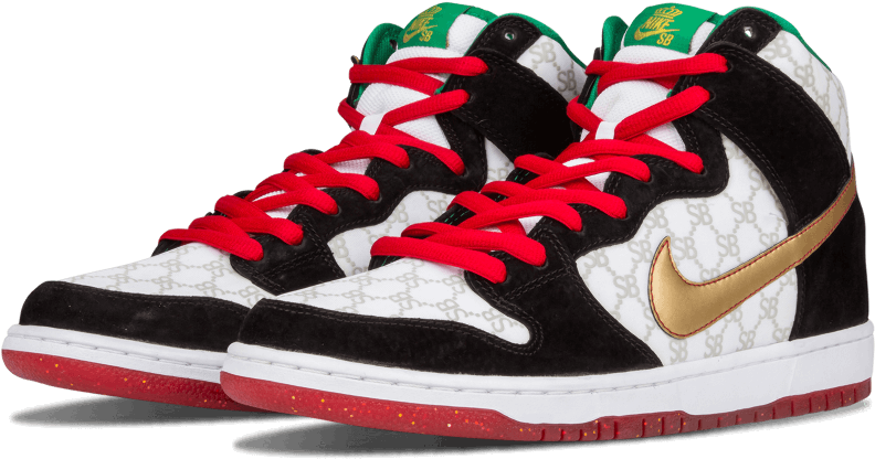 Download Nike Dunk High Sb 'black Sheep Paid Gold - Full Size PNG Image ...