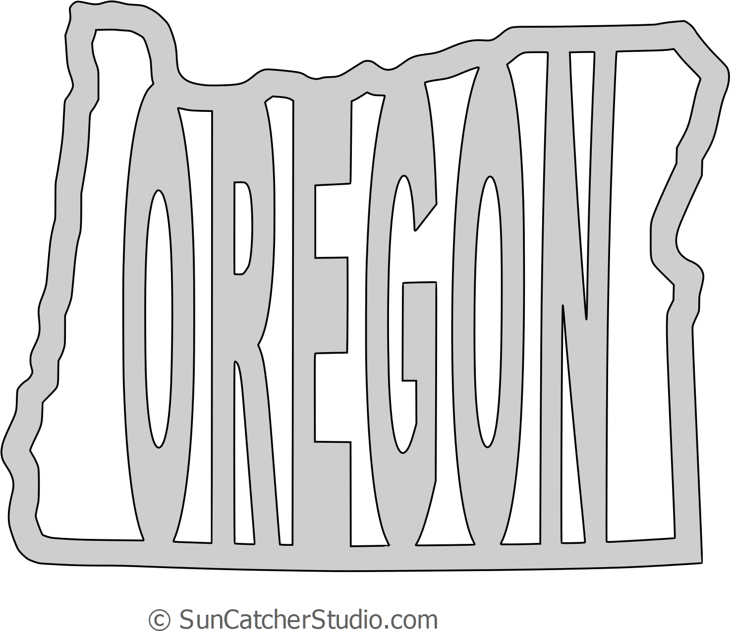 Download Oregon Map Outline Printable State Shape Stencil Pattern ...