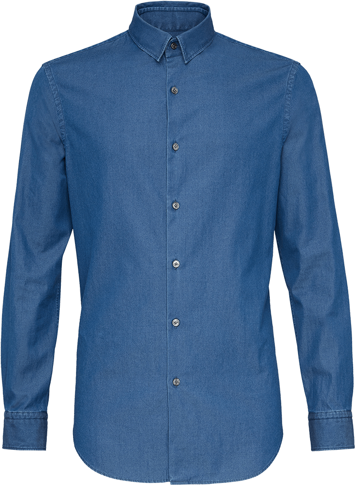 Download Hidden Button Down Denim Shirt - Shirt - Full Size PNG Image ...