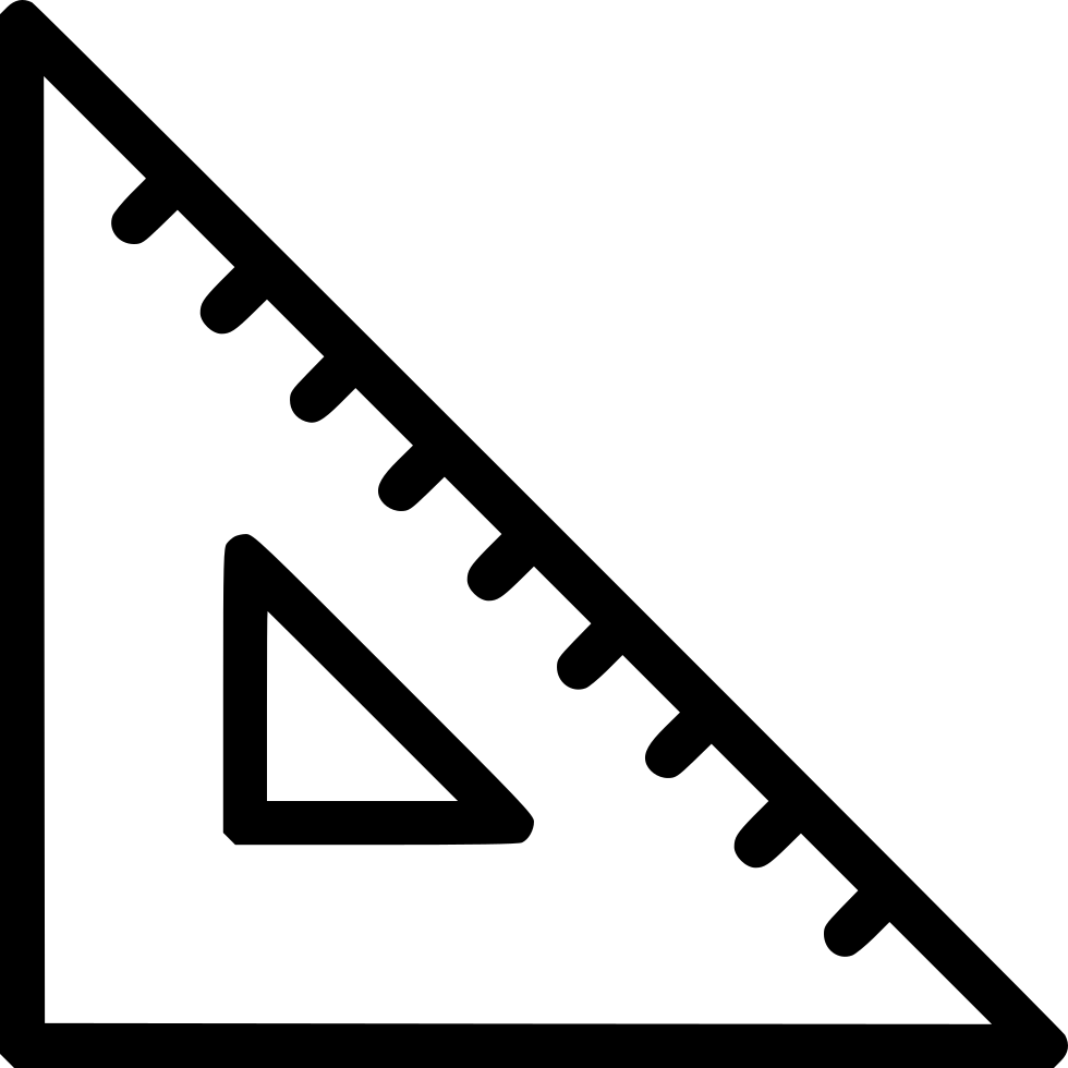 Download Png File - Black And White Triangle Ruler - Full Size PNG ...