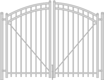 Download Steel Double Simple Arch Gate - Parts Of Steel Gate - Full ...