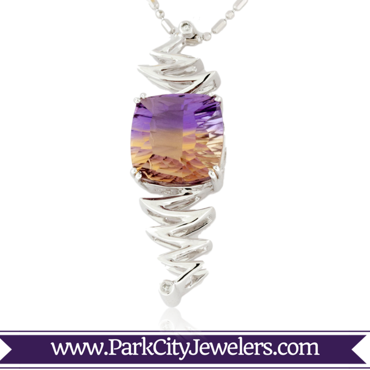 Download Ametrine And Diamond Zig Zag Pendant - Elk Ivory Jewelry ...