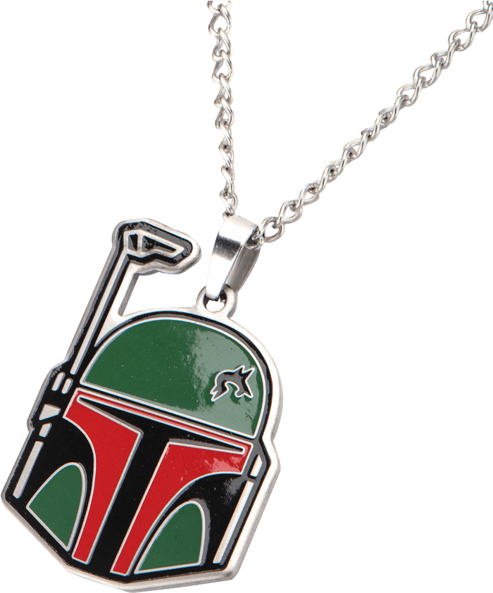 Download Star Wars Necklace Pendant Boba Fett Cutout Steel - Full Size ...