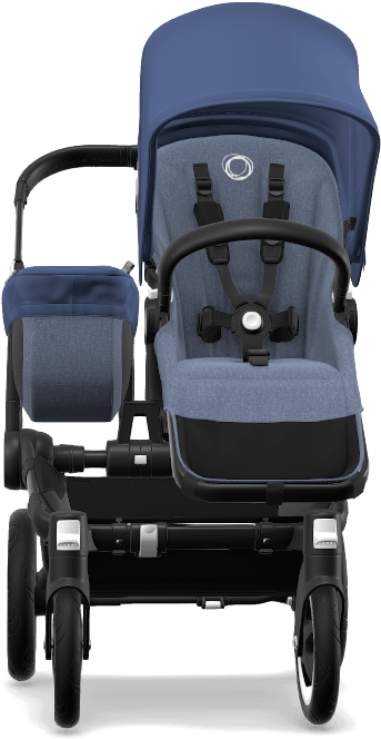 Download Sky Blue - Bugaboo Donkey2 Mono All Black - Full Size PNG ...