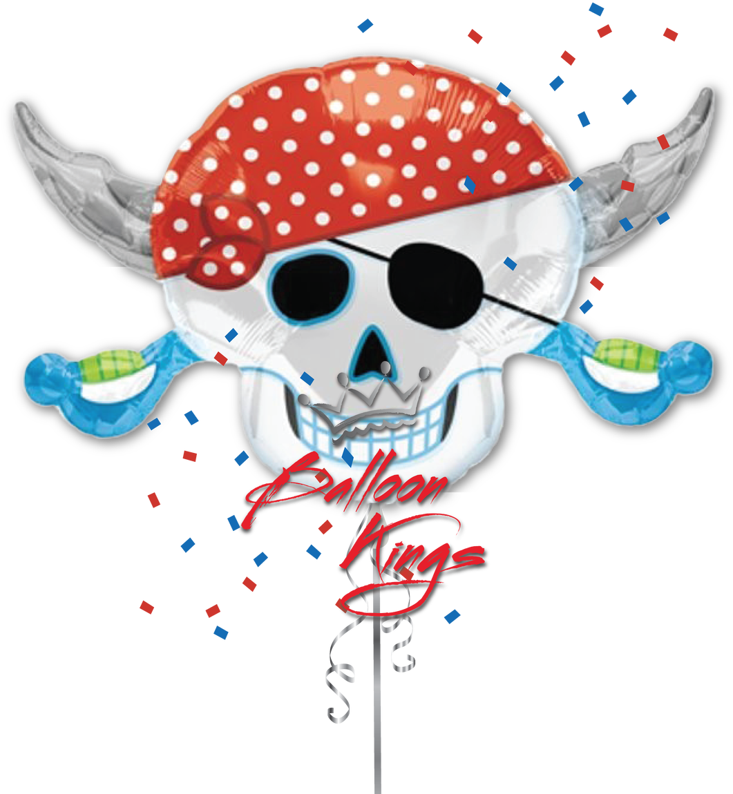 Download Pirate Skull - 28" Jumbo Pirate Party Skull Balloon - Mylar ...