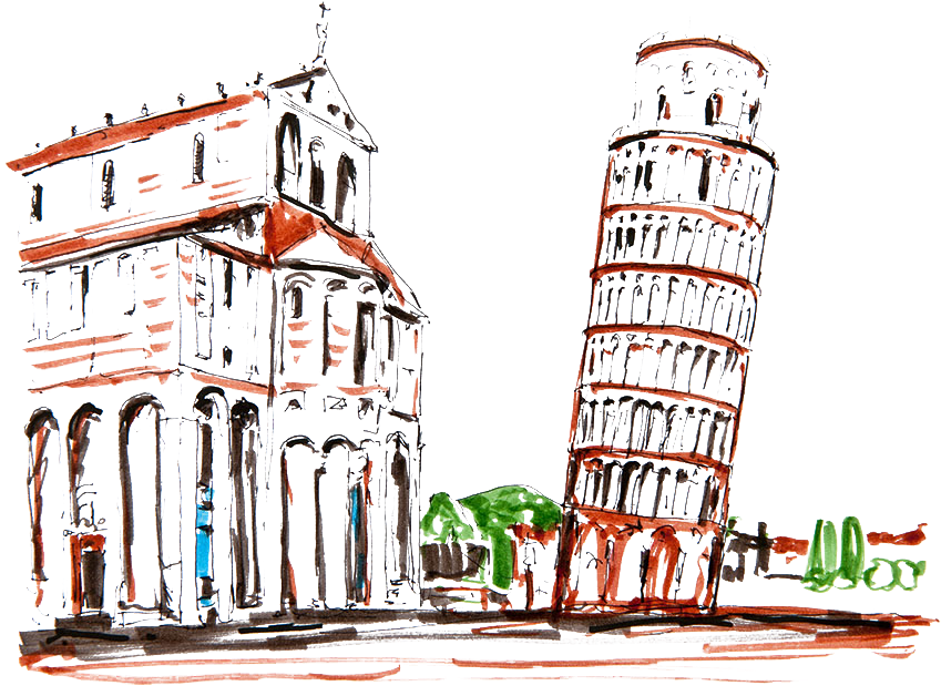 Download Leaning Tower Of Pisa Drawing Italy Architecture - Leaning ...
