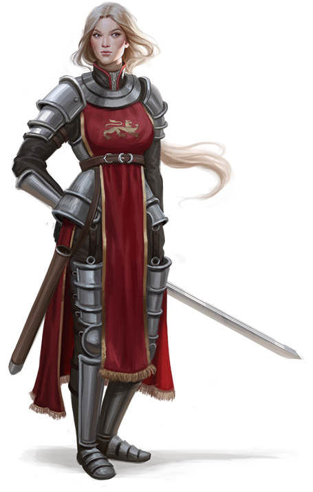 Download Knight By Chazillah - Female Warrior Pathfinder - Full Size ...