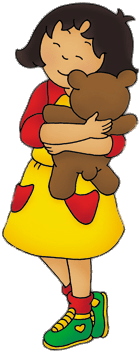 Download Transparent Caillou's Friend Sarah Holding Teddy Bear Png ...