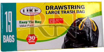 Download Drawstring Large Trash Bag 30gal 19ct - Label - Full Size PNG ...