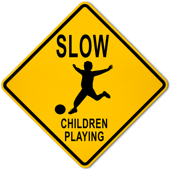 Download Slow Children Playing Sign - Children Playing Sign - Full Size ...