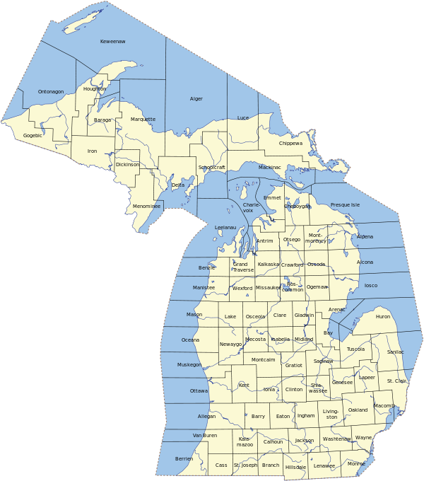 Download Counties In Michigan - Full Size PNG Image - PNGkit