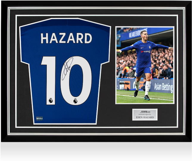 Download Eden Hazard Back Signed Chelsea 2017-18 Home Shirt - Eden ...