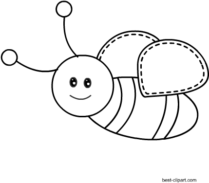 Download Free Black And White Bee Clip Art Image - Cartoon - Full Size ...