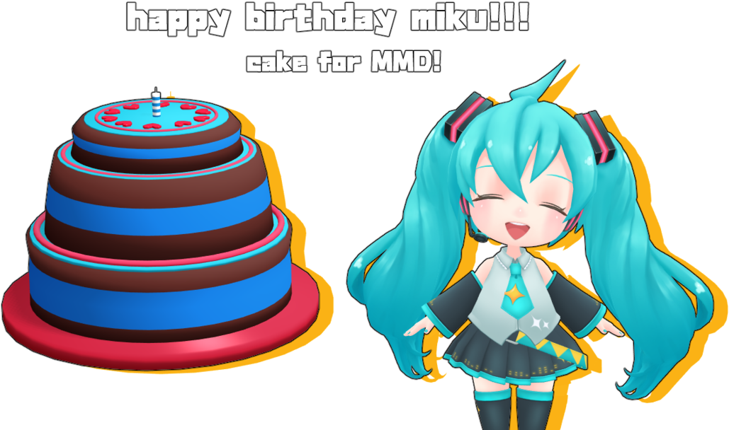 Download Mmd Dl Miku S Th Cake Bday - Hatsune Miku Cake Mmd - Full Size ...