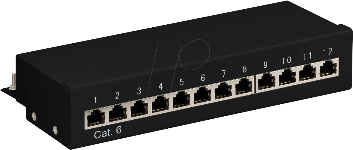Download Mini Patch Panel, Cat6, 12 Ports, Black Goobay - Desktop ...