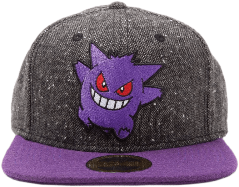 Download Pokemon Gengar Snapback Cap Dark Grey Purple - Gengar Snapback ...