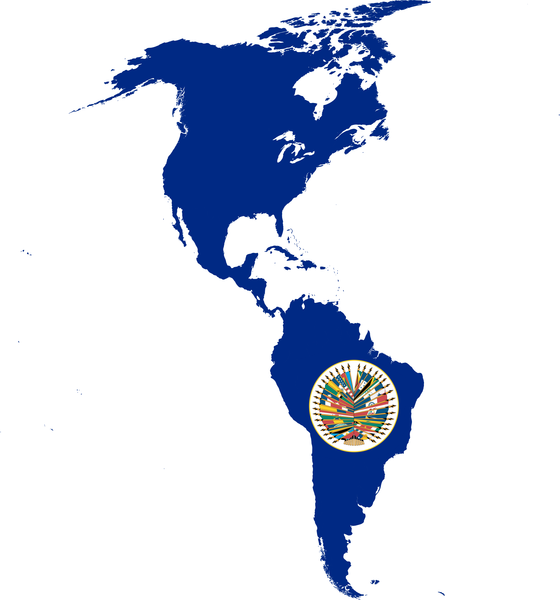 Download Organization Of American States Flag Map - Us States Map Flags ...