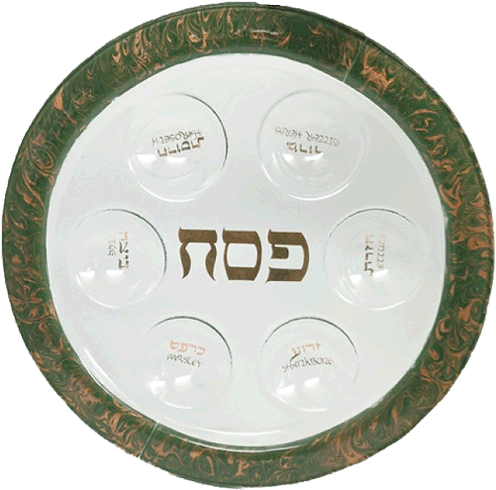 Download Glass Green Swirl Seder Plate - Fused Glass Seder Plate ...