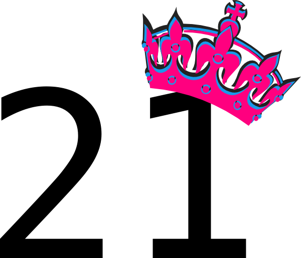Download Pink Tilted Tiara And Number 21 Svg Clip Arts 600 X - Full ...