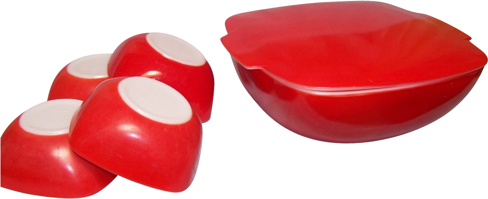 Download Pyrex Red Square Bowl With Lid & 4 Dessert Bowls Set - Pyrex ...