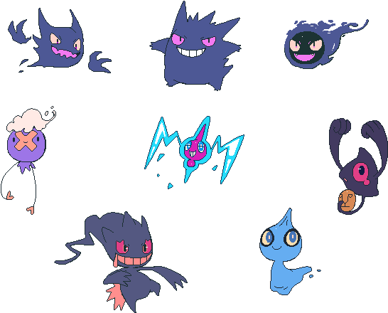 Download Reblog Haunter Gengar Gastly Drifloon Rotom Yamask - Draw ...