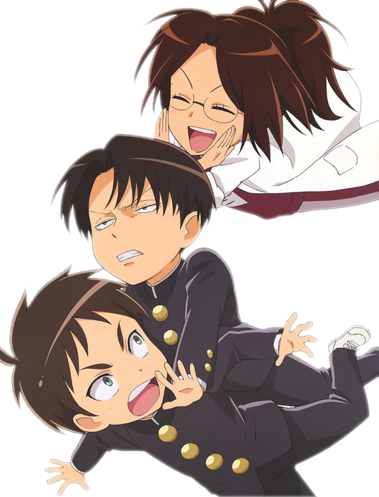 Download Transparent Chibi Pupils Hanji, Levi And Eren Making - Levi ...