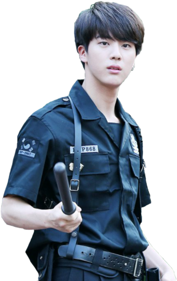 Download Bts In Police Uniform - Jin - Full Size PNG Image - PNGkit